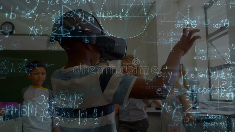 Animation of Mathematical Formulas Over Schoolboy Using Vr Headset ...