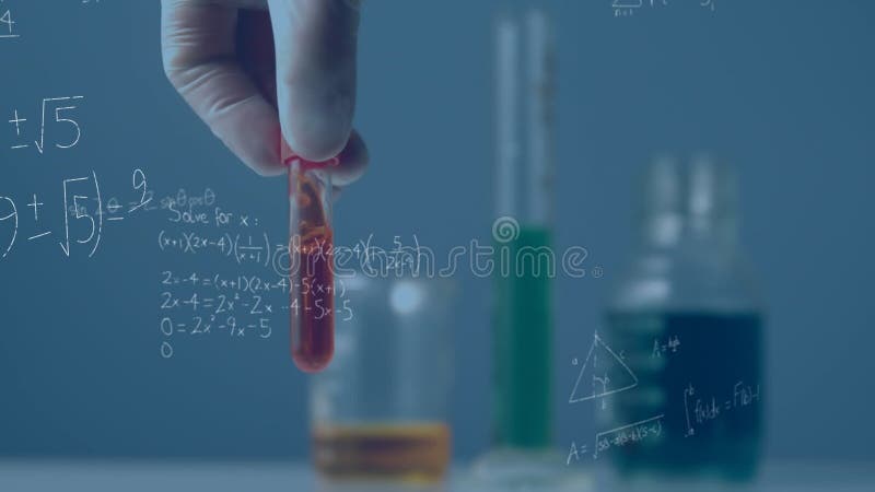 Animation of Mathematical Formulas Over Scientist in Laboratory Stock ...