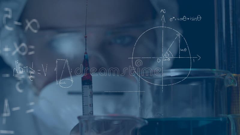 Animation of Mathematical Formulas Over Scientist in Laboratory Stock ...