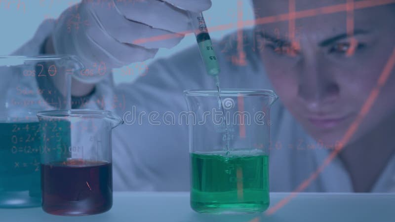 Animation of Mathematical Formulas Over Scientist in Laboratory Stock ...