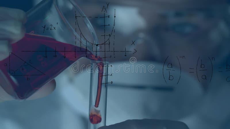 Animation of Mathematical Formulas Over Scientist in Laboratory Stock ...