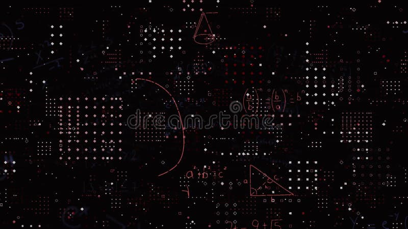Animation of Mathematical Symbols and Geometric Shapes Over Digital ...