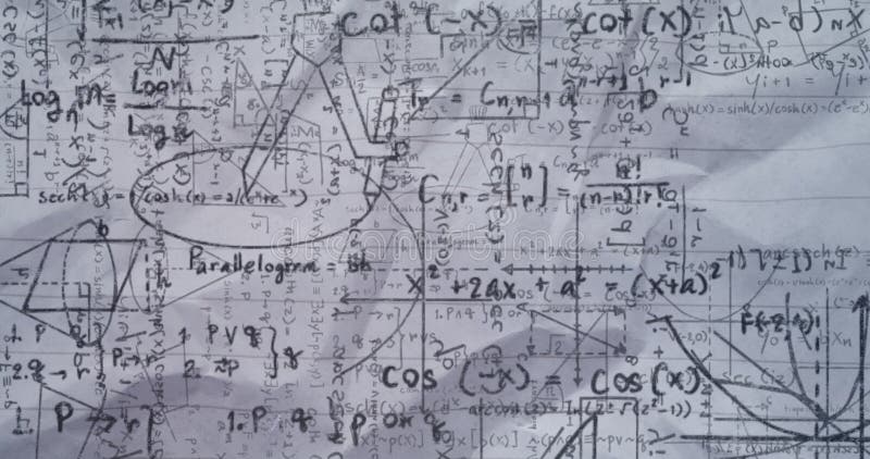 Animation of Mathematics Formulas on Grey Background Stock Footage ...