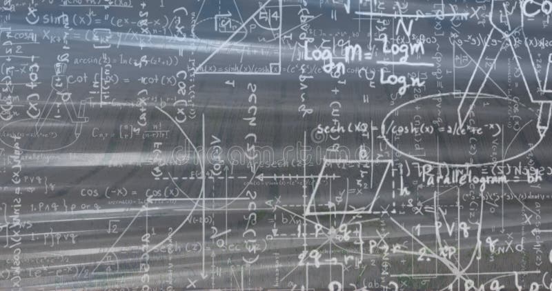 Animation of Mathematics Formulas on Grey Background Stock Footage ...
