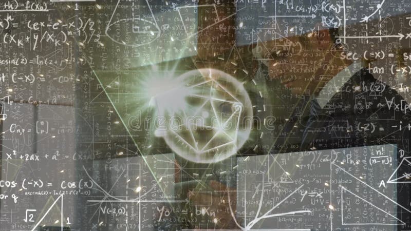 Animation of Maths Calculations, Circular Scope and Starbursts Moving ...