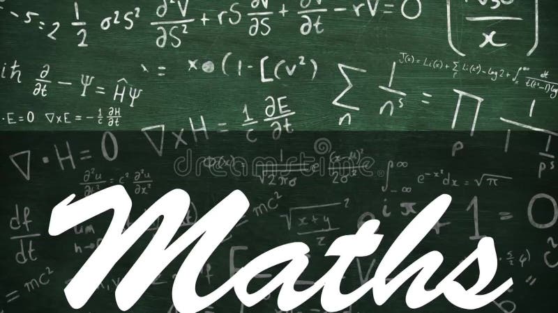 Animation of Maths Text Over Mathematical Equations on Green Background ...