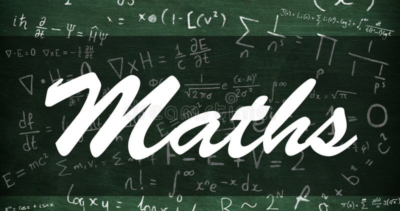 Animation of Maths in White Text Over Chalkboard with Maths Equations ...