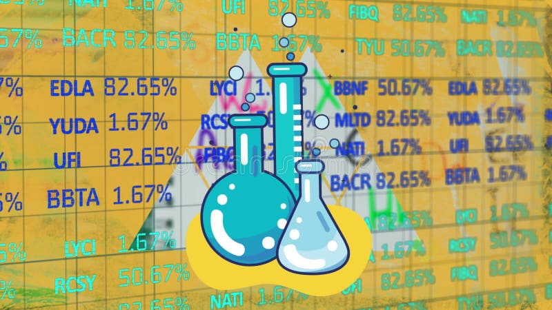Animation of Measuring Cups Over Digital Data Processing Stock Video ...