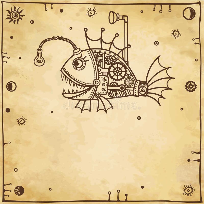 Animation mechanical fish stock vector. Illustration of life - 50249897