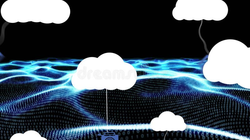 Animation of Media Icons Over Binary Coding Stock Footage - Video of icon, media: 227828800