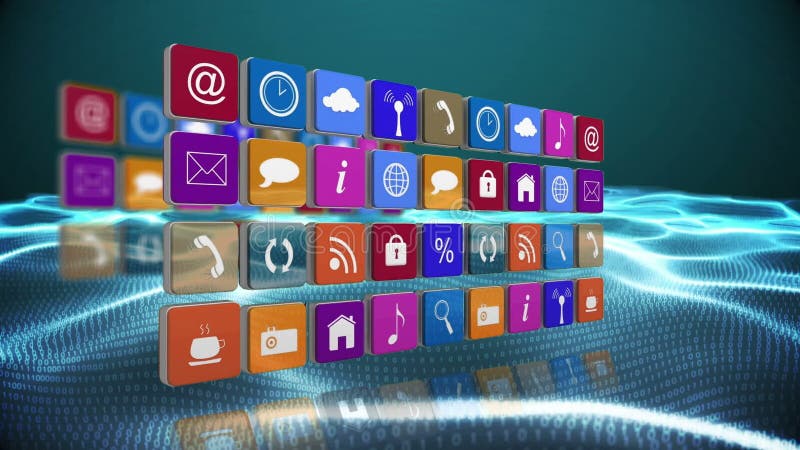 Animation Of Media Icons Over Binary Coding Stock Footage Video Of Information Symbol 228151174