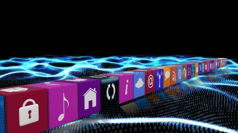 Animation Of Media Icons Over Binary Coding Stock Footage Video Of Binary Internet 228151454