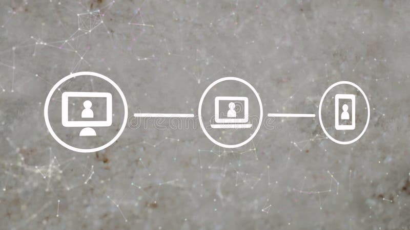 Animation of Media Icons Over Network of Connections Stock Footage ...