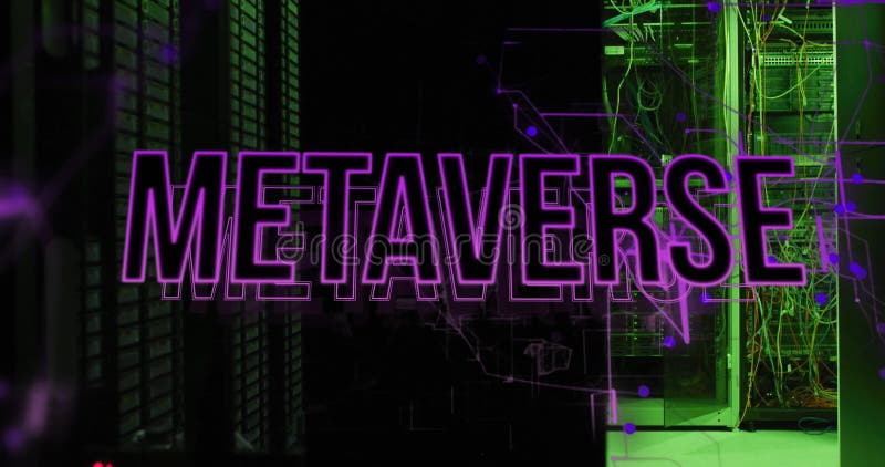 Animation of Metaverse Text Over Server Room Stock Footage - Video of ...