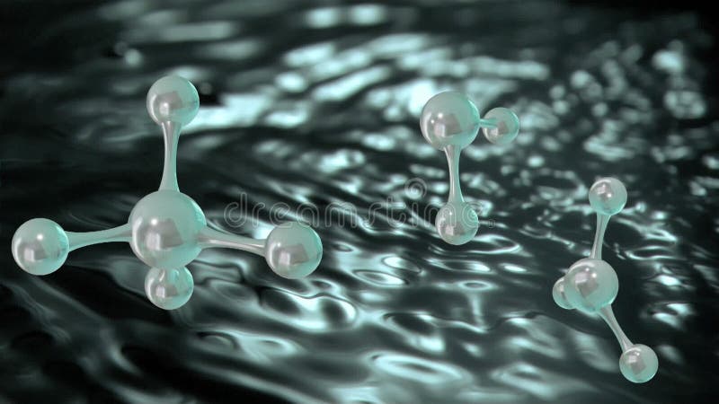 Animation of Micro of Molecules Models and Light Trails Over Black ...
