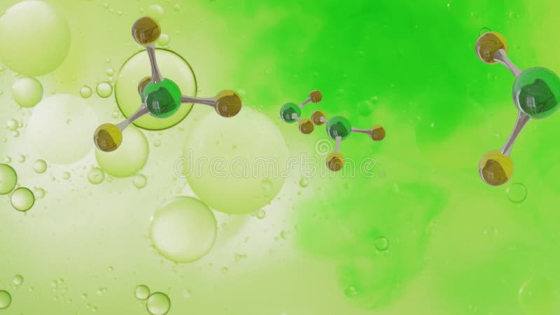 Animation of Micro of Molecules Models Over Green Background Stock ...