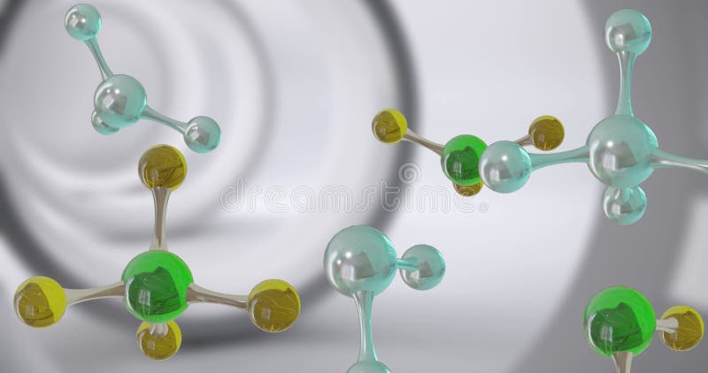 Animation of Micro of Molecules Models Over Grey Background Stock Video ...