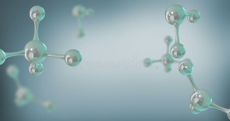 Animation of Micro of Molecules Models Over Grey Background Stock Video ...