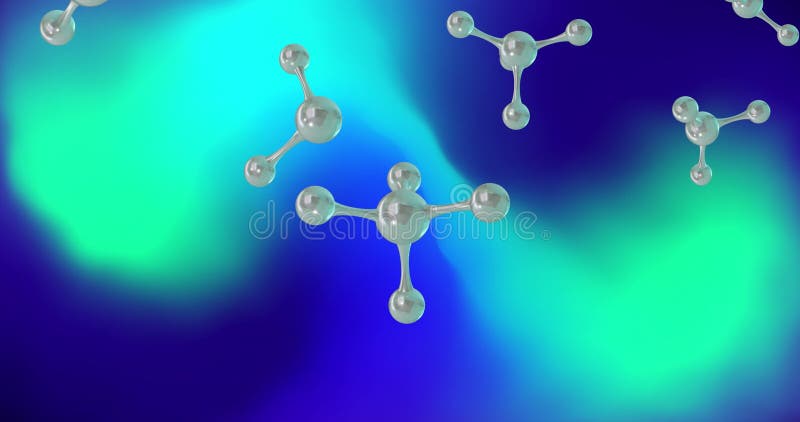 Animation of Micro of Molecules Models Over Multi Coloured Background ...