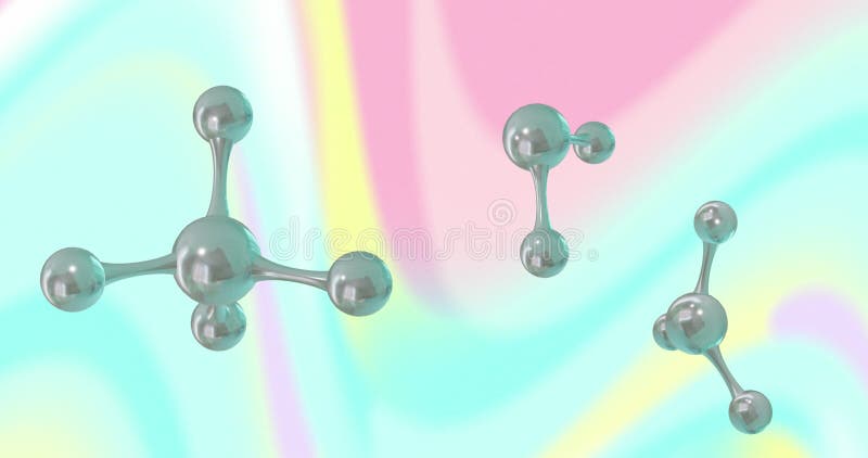 Animation of Micro of Molecules Models Over Multi Coloured Background ...