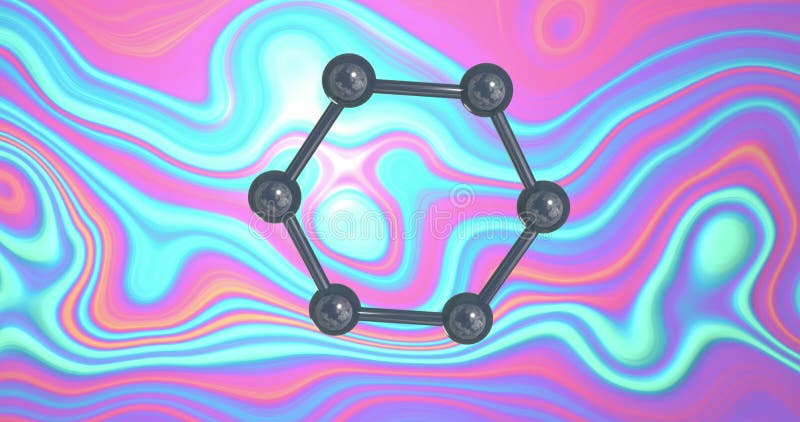 Animation of Micro of Molecules Models Over Pastel Background Stock ...