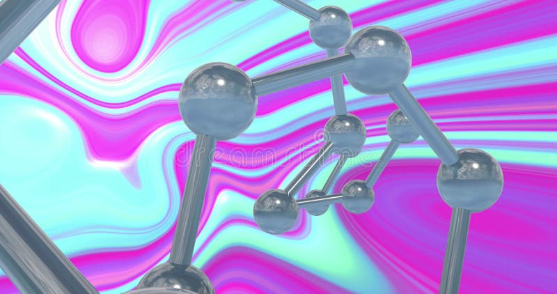 Animation of Micro of Molecules Models Over Purple and Blue Background ...