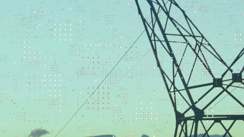 Animation of Microprocessor Connections Over Network Towers Against ... Animation of Microprocessor Connections Over Network Towers Against ...