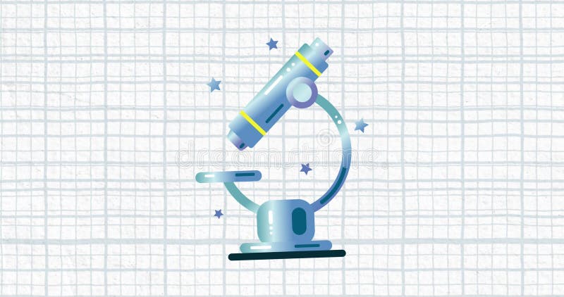 Animation of Microscope Over Blue Grid on White Stock Video - Video of ...