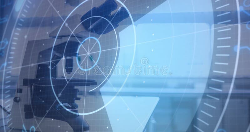 Animation of Microscope, Scope and Data Processing Stock Footage ...