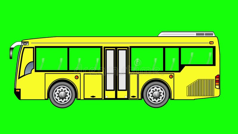 Animation of Mini Bus on Green Screen. Stock Video - Video of drive ...