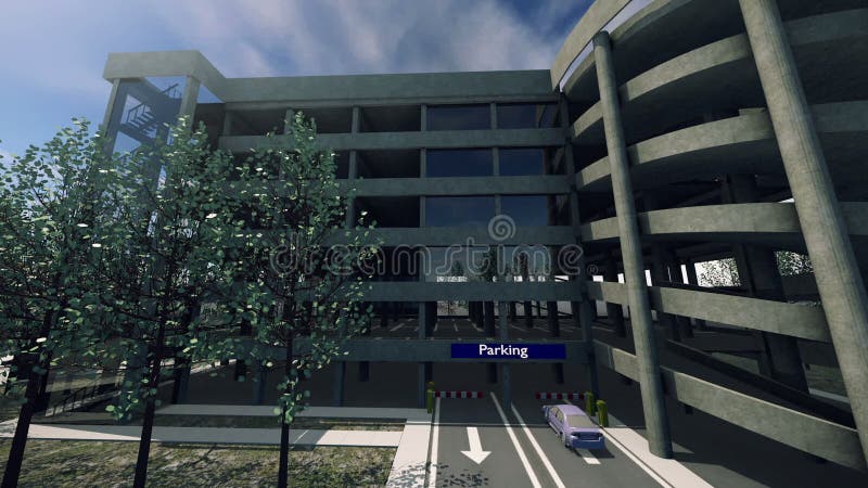 Animation of a Modern Parking Lot Stock Video - Video of office ...