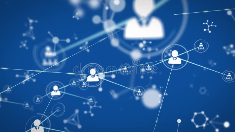 Animation of Molecular Structures and Network of Profile Icons Against ...