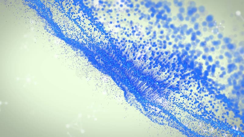 Animation of Molecules and Blue Glitter on Beige Background Stock Video ...