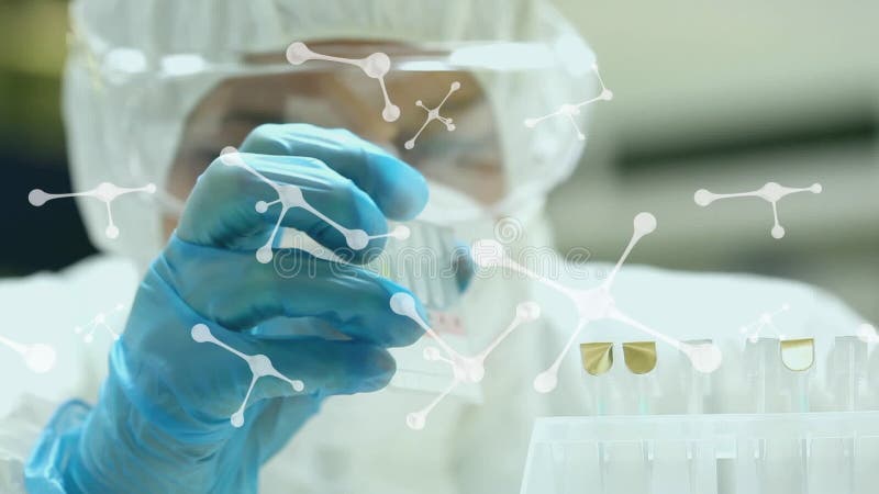 Animation of Molecules and Data Processing Over Female Caucasian ...