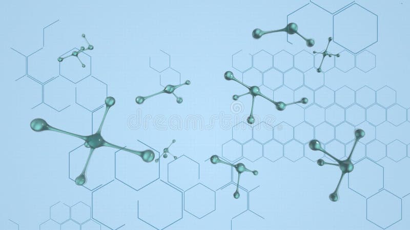 Animation of Molecules Floating Over Chemical Formula Stock Video ...