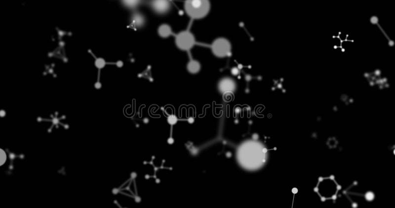 Animation of Molecules Moving Over Black Background Stock Footage ...