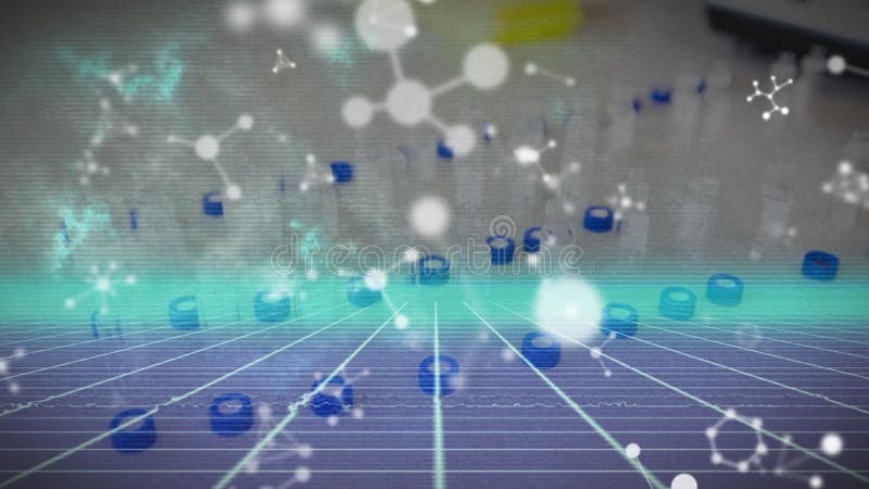 Animation of Molecules Over Samples in Laboratory Stock Video - Video ...
