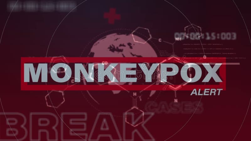 Animation of Monkey Pox Alert Over Globe and Red Background Stock Video ...