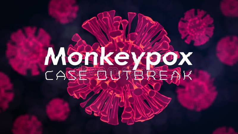 Animation of Monkeypox Text and Virus Cells Over Black Background Stock ...