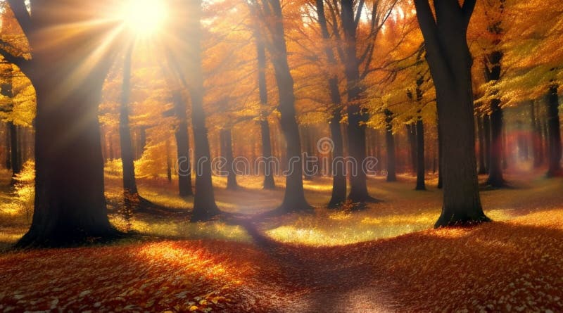 Animation, Motion Effect, Fall Forest Scene with Trees, 60 Fps 8 Sec ...
