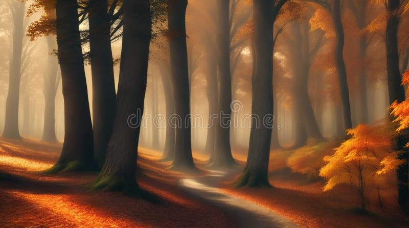 Animation, Motion Effect, Fall Forest Scene with Trees, 60 Fps 10 Sec ...