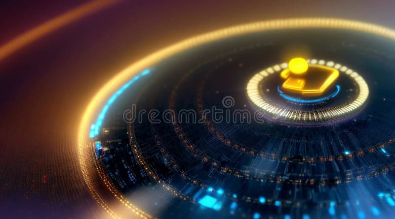 Animation, Motion Effect, a Hi-tech Dial Button with a Circular Design ...