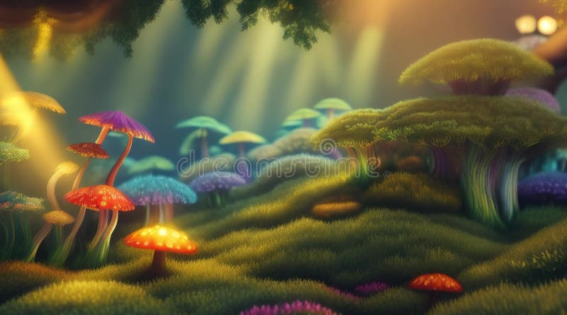 Animation, Motion Effect Image of a Bright, Sunny Mushroom. 60fps 8sec ...