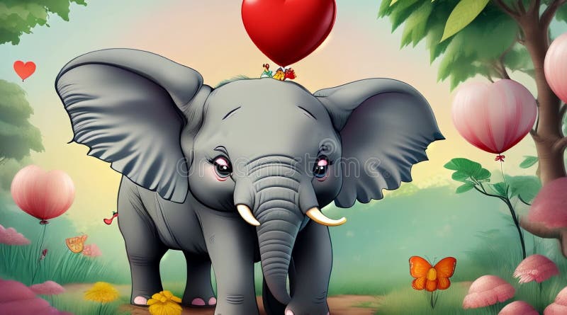 Animation, Motion Effect Visualize a Cute Elephant, 60fps 8sec. Stock ...