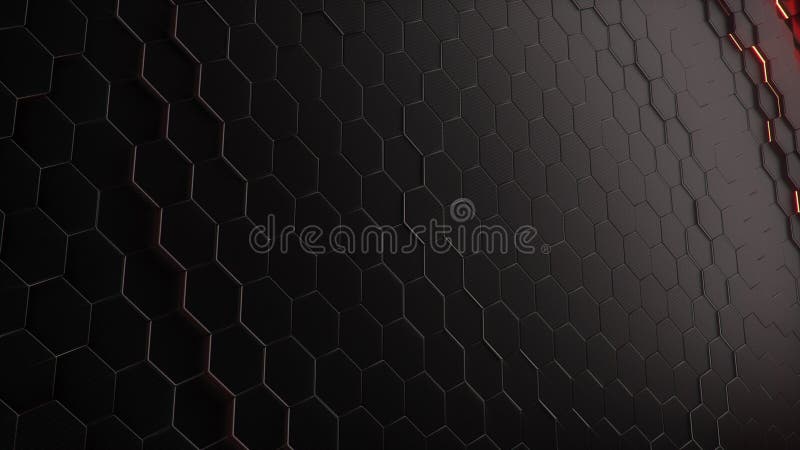 Animation Movement of Red Hexagons with Wave Movements, Honeycomb with Offset Effect. Red ...