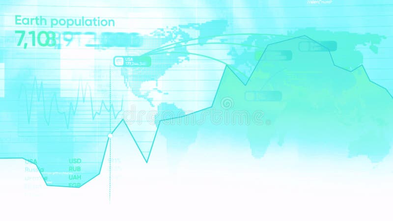 Animation with Moving Analytics Graph. Motion. Beautiful Light ...