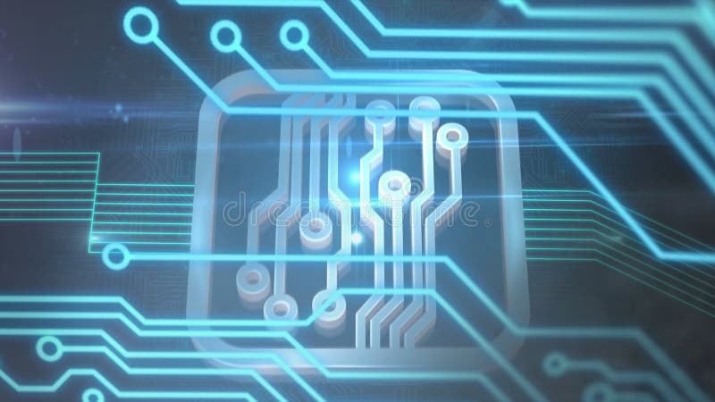 Animation of Moving Blue Microprocessor Connections with a ...