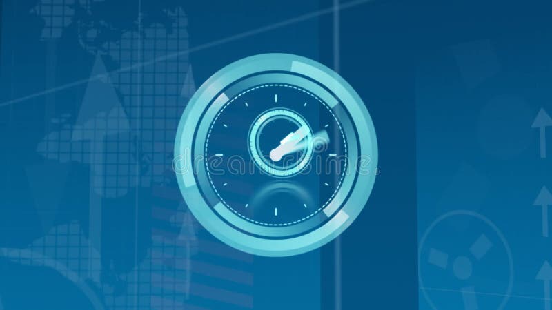 Animation of Moving Clock Over Arrows and Data Processing Stock Video ...