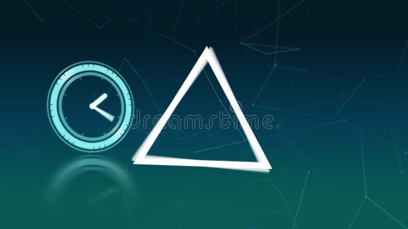 Animation of Moving Clock and Triangles Over Network of Connections on ...