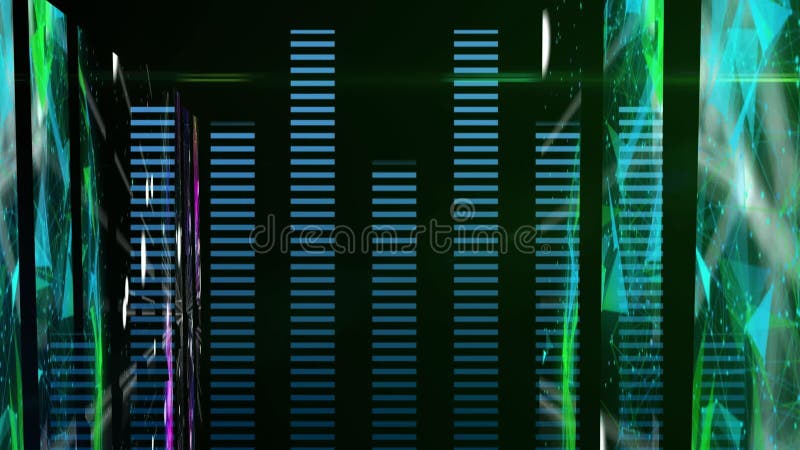 Animation of Moving Digital Columns on Black Background Stock Footage ...